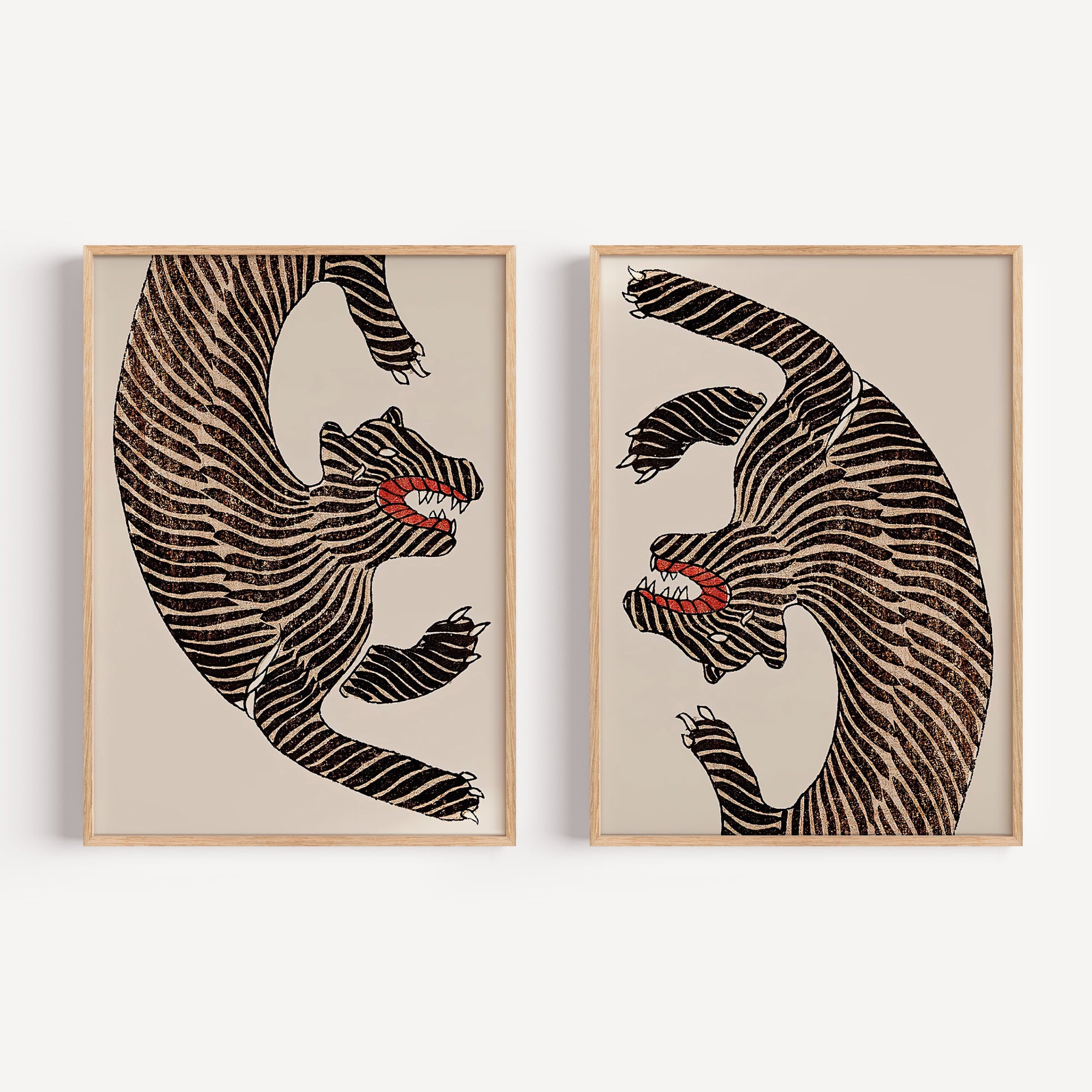 japanese tiger wall art