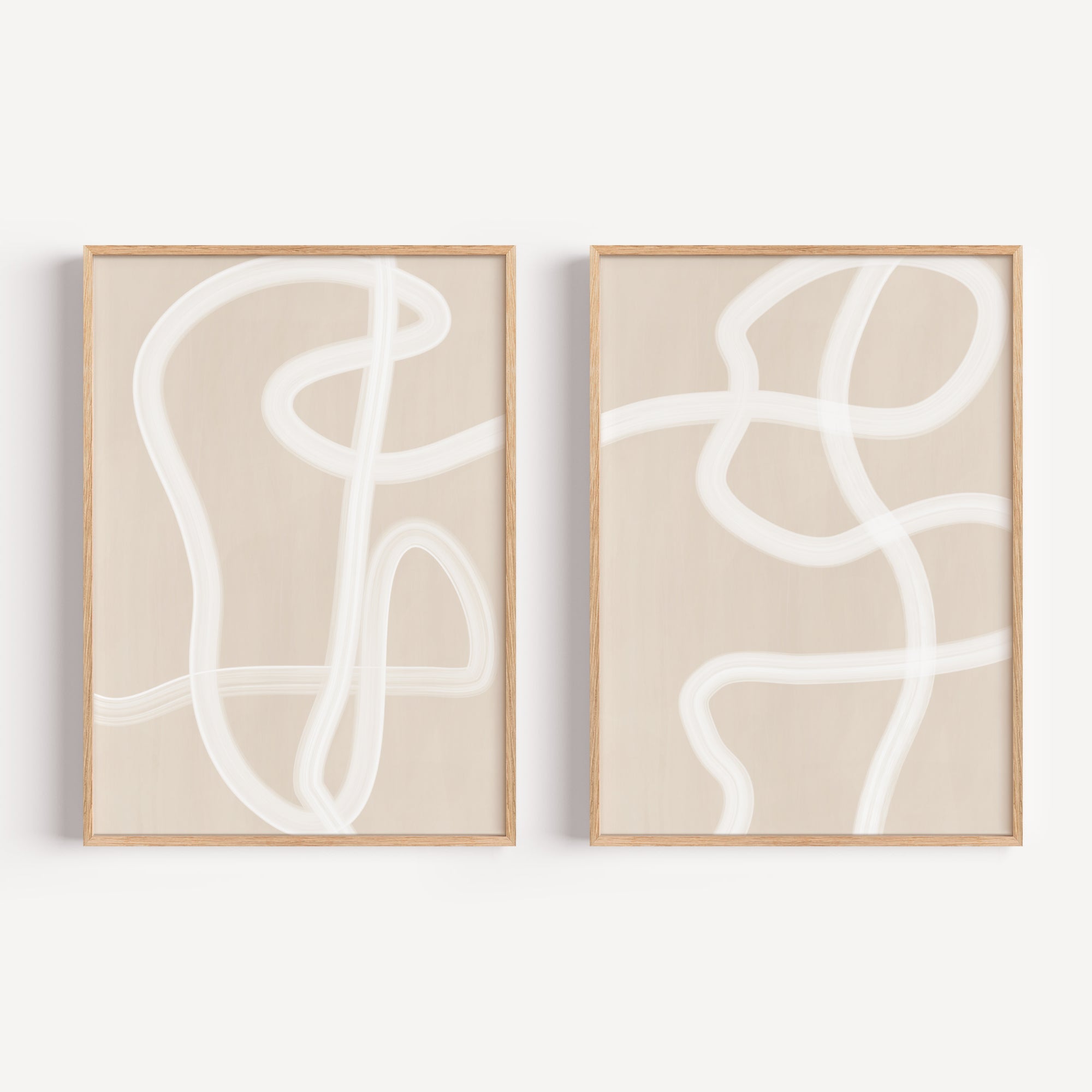 Shop Beige Abstract Set by Elena Ristova Prints Online – Inka Arthouse