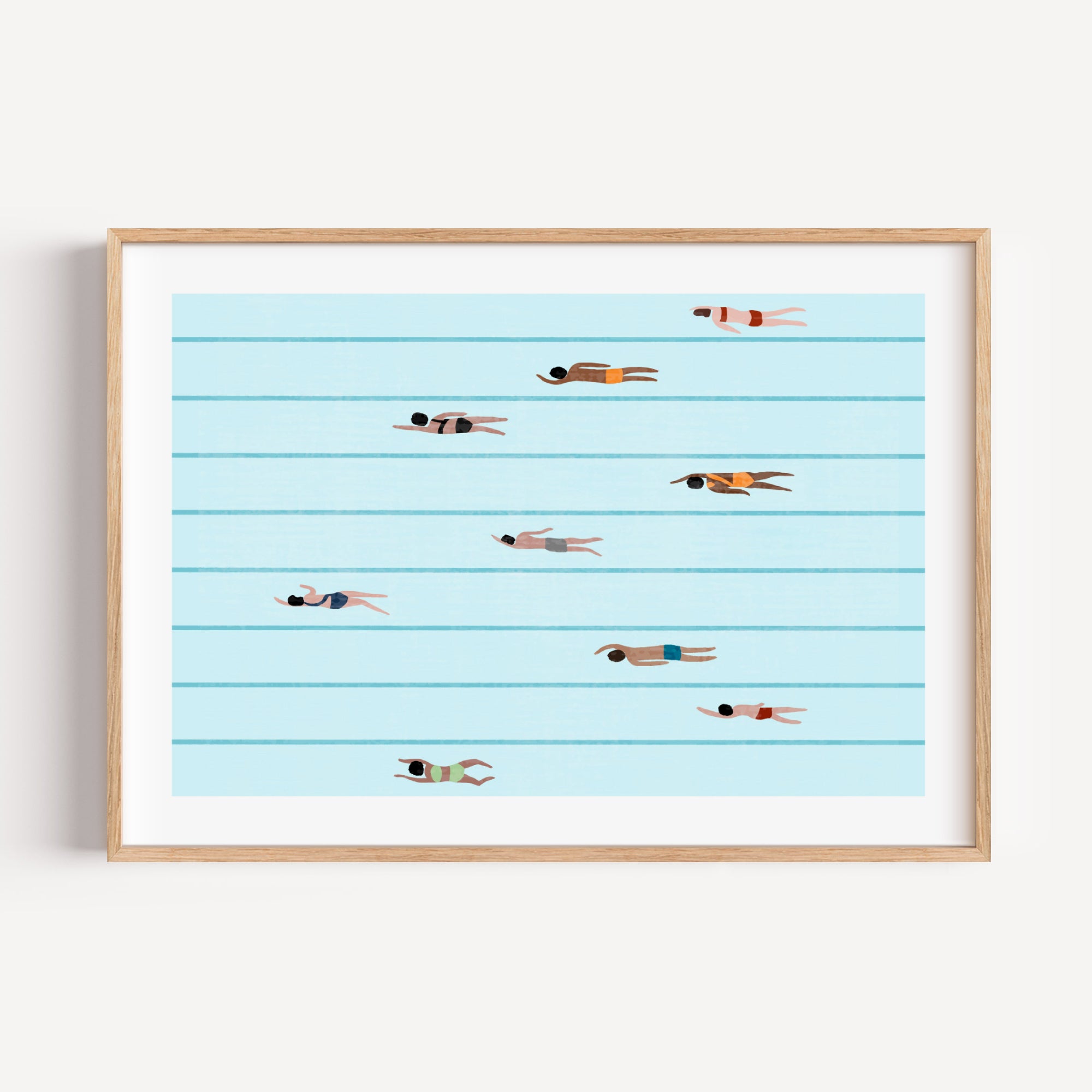 Shop Swimmers In Pool Art Print Prints Online – Inka Arthouse